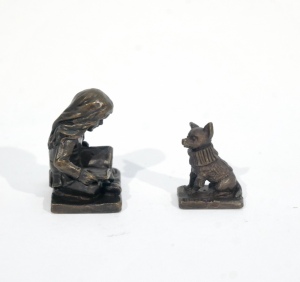 Reading Girl and Dog - Art